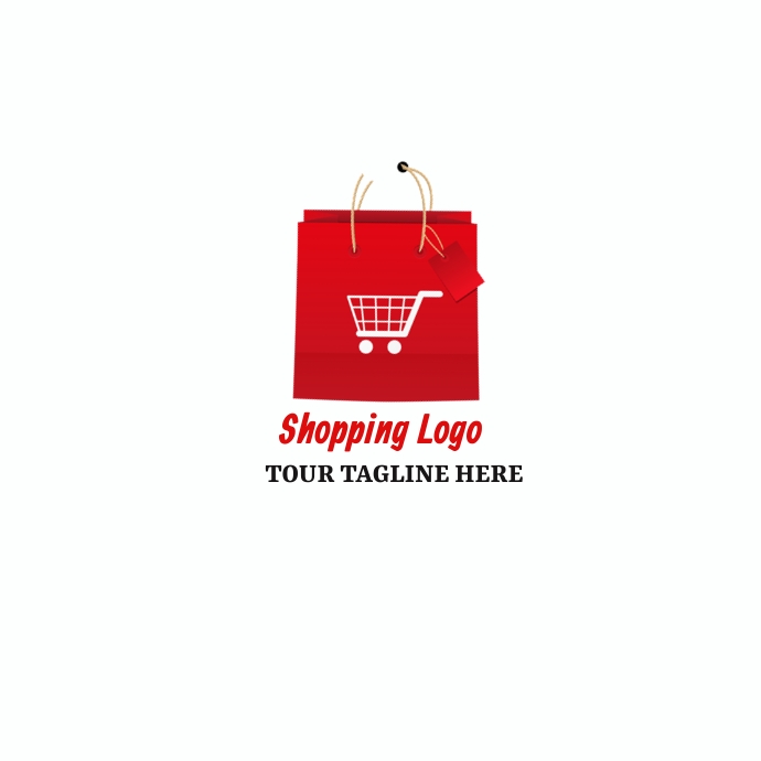 Red and white shopping logo Template | PosterMyWall
