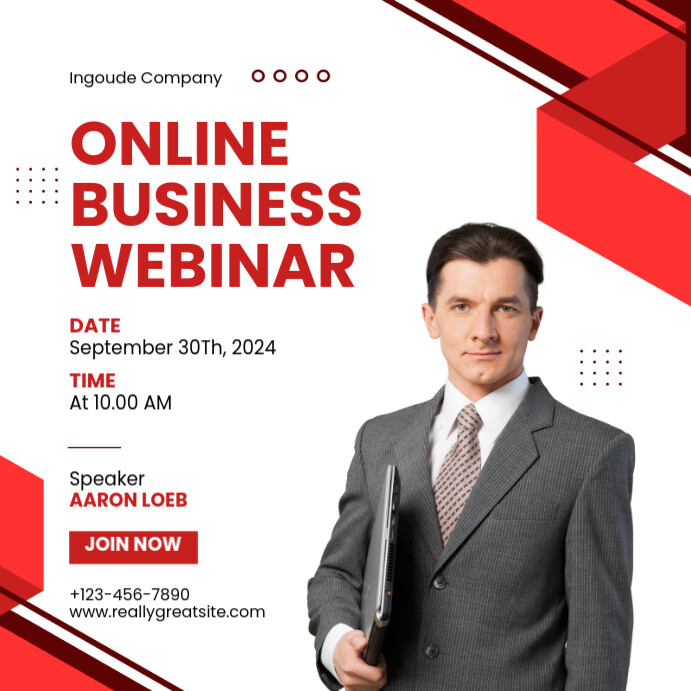Red and White Simple Business Webinar Insatagram Post Template ...