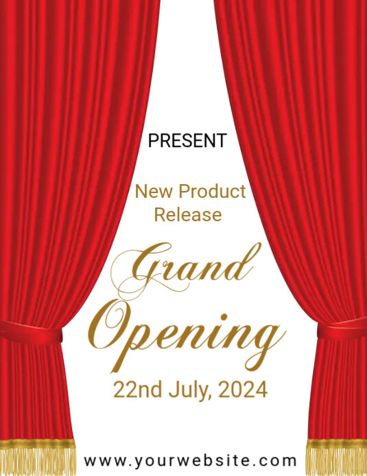 Red and white vintage grand opening template | PosterMyWall