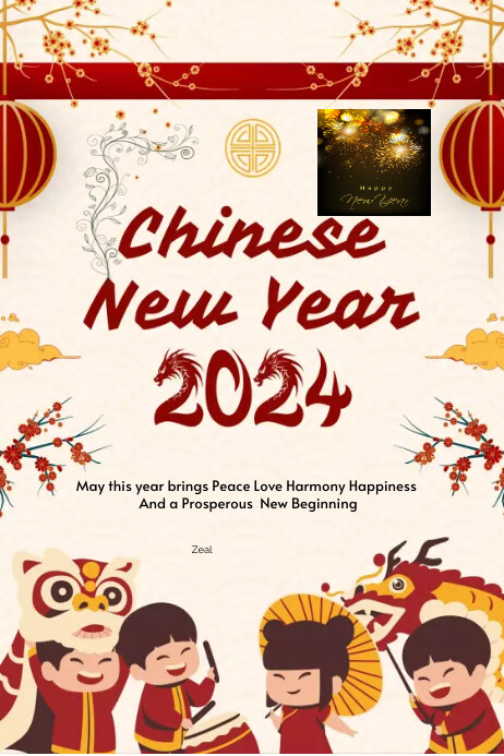Red and yellow modern Chinese New Year Template | PosterMyWall