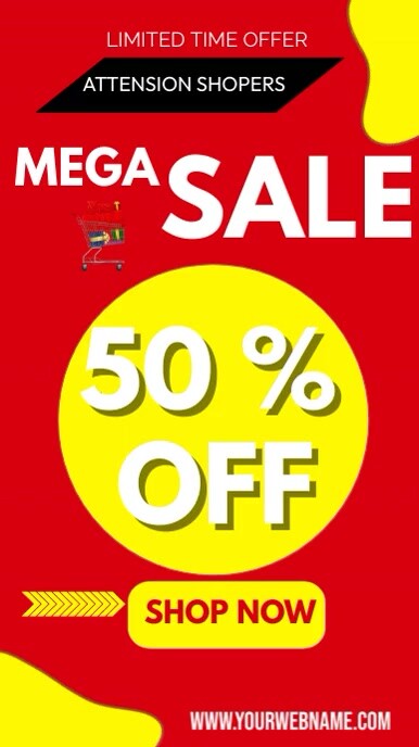 Red and Yellow Modern Product Promotion Mobil Template | PosterMyWall