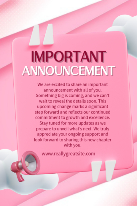 Red Announcement Poster 2026 Template | PosterMyWall