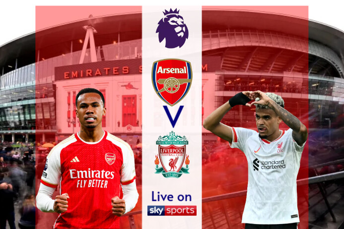 Red Arsenal Vs Liverpool Poster Template | PosterMyWall