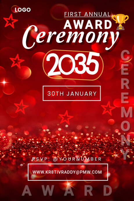 Red Award Ceremony Poster Template | PosterMyWall