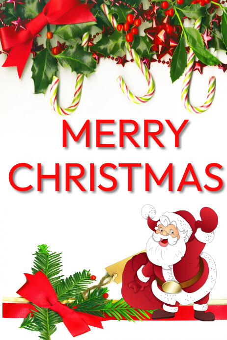 RED BACKGROUND AND GREEN GRASS CHRISTMAS POST Template | PosterMyWall