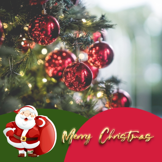 Copy of red background christmas ornaments | PosterMyWall