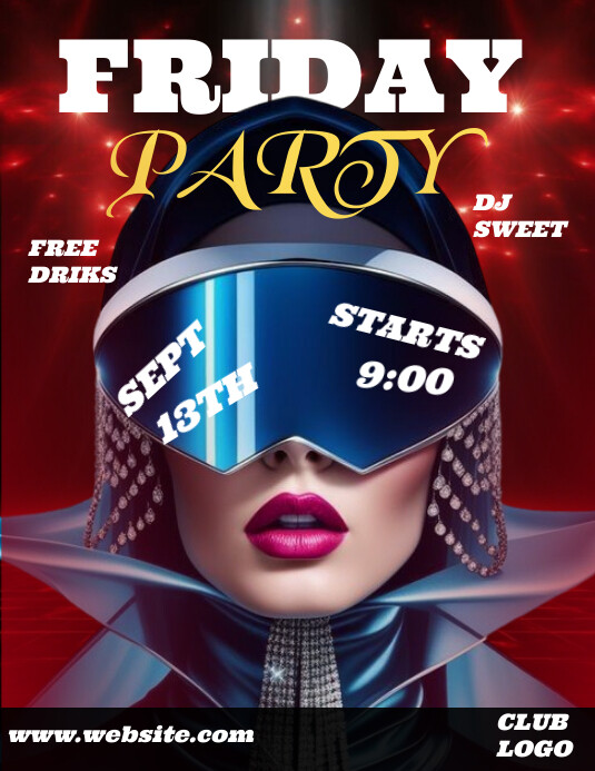 Modèle Red background party flyer | PosterMyWall