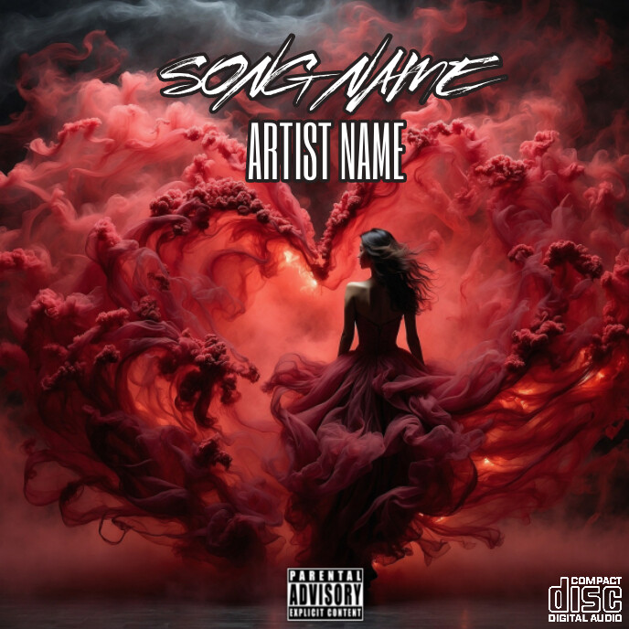 Red Beautifull Girl Love Music Album Cover A | PosterMyWall