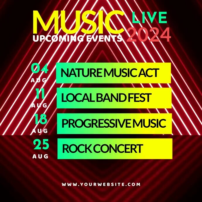 Red Berbasis Daftar Upcoming Events Pos Insta Template | PosterMyWall