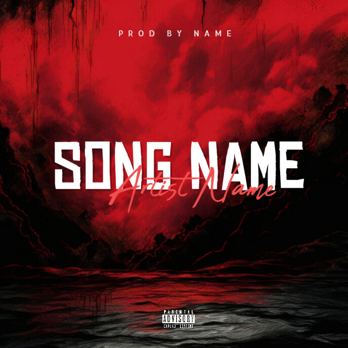 Red Best Cover Album Music Art Trap Mixtape Rap Album Cover Template ...