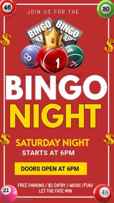 Red Bingo Night Instagram Story Template | PosterMyWall