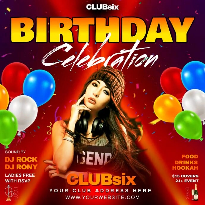 Modèle Red Birthday Celebration Party Instagram Post | PosterMyWall