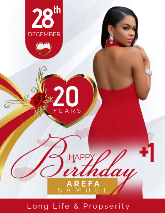 RED BIRTHDAY THEME Template | PosterMyWall