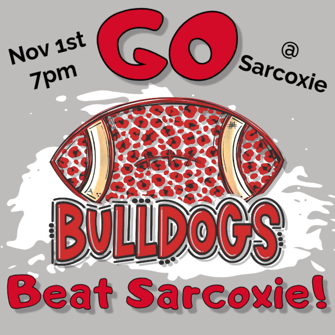 Red Black Bulldog Football Template | PosterMyWall