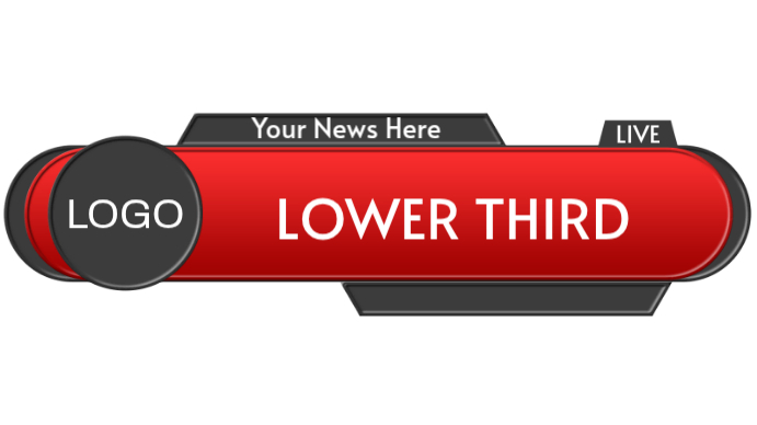 Plantilla de Red Black Lower Third News Ticker Title Frame Label Banner ...