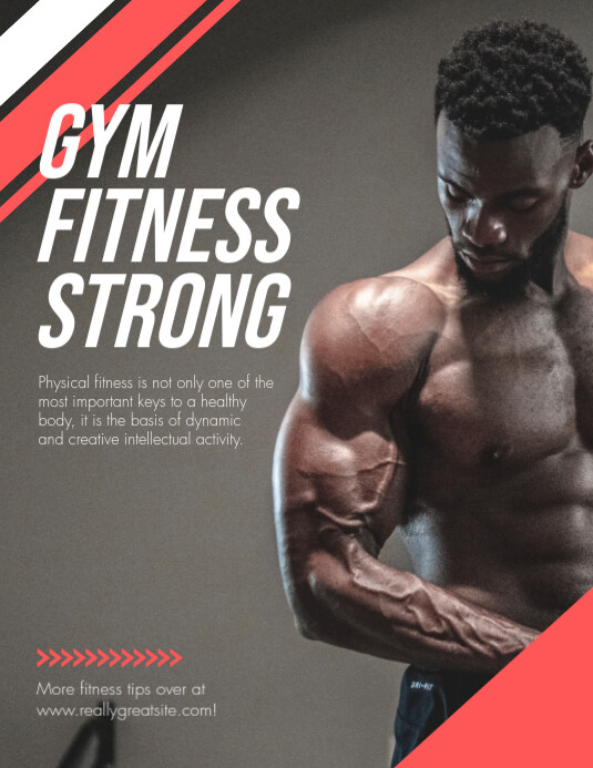Red Black Modern Fitness Strong (Poster) Template | PosterMyWall