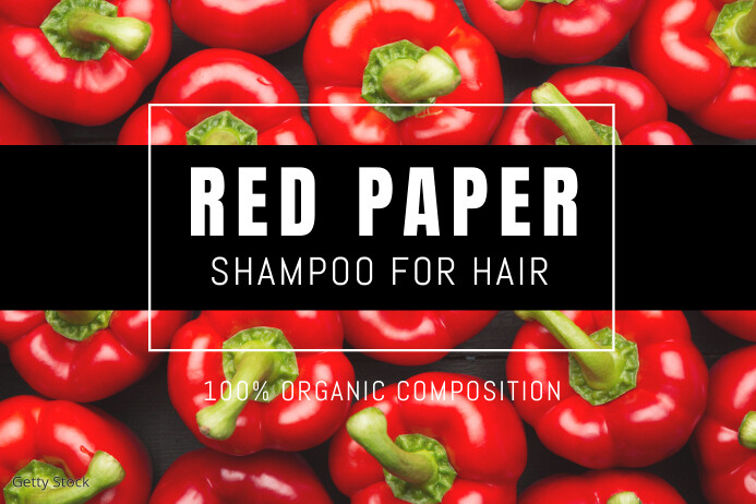 Red Black Simple Shampoo Label Template | PosterMyWall