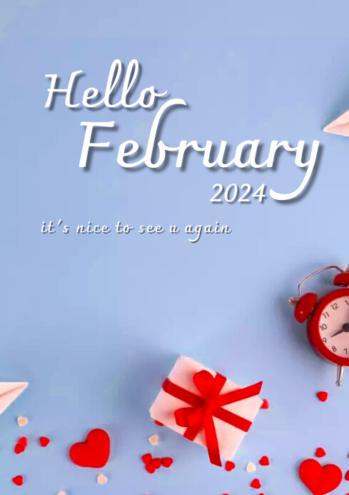 RED BLUE FEBRUARY Template | PosterMyWall