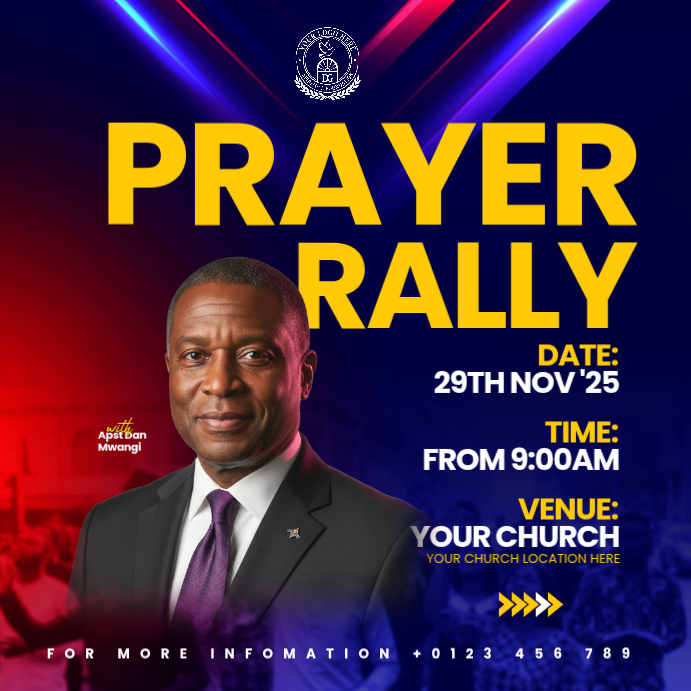 Plantilla de Red Blue Gradient Prayer Rally Event Flyer Instagram Post ...