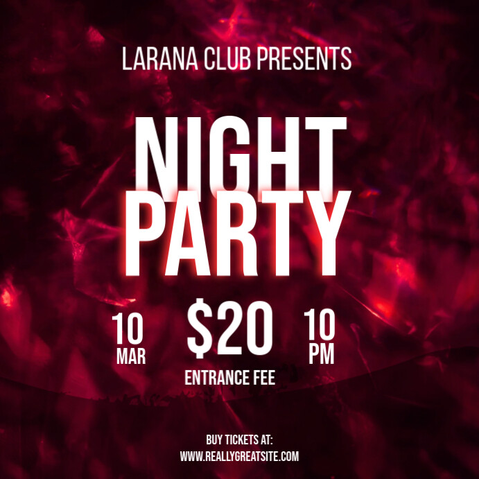 Copy of Red Bold Night Party Instagram Post | PosterMyWall