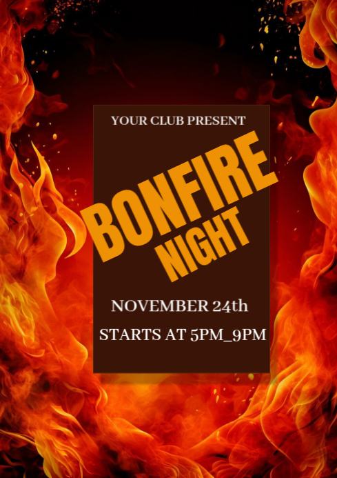 Red Bonfire Night Even Flyer A4 Template | PosterMyWall