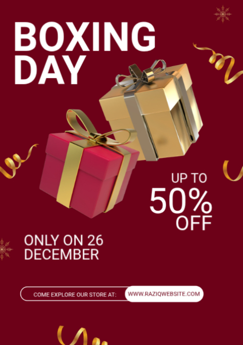 Red Boxing Day A2 Template | PosterMyWall