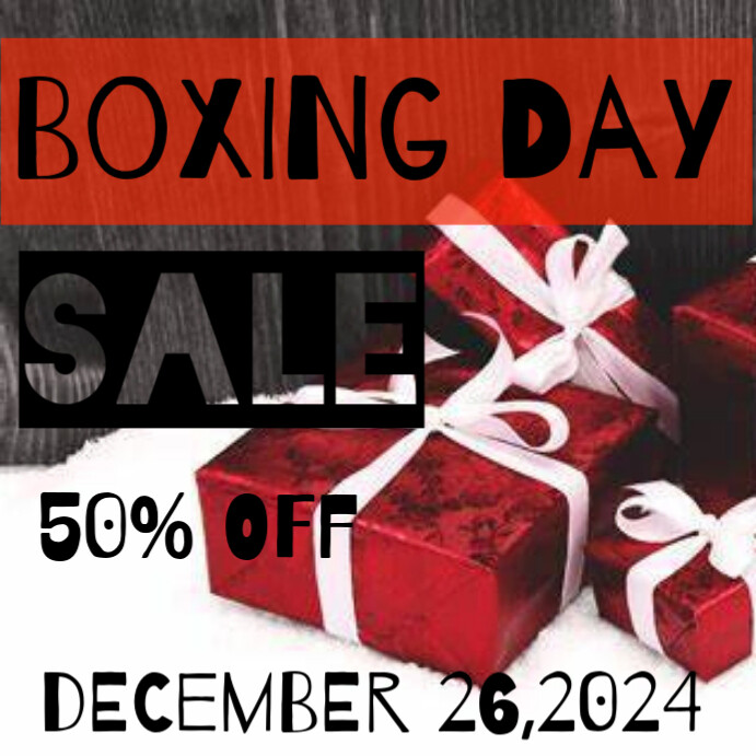 Red Boxing Day Instagram Post Template | PosterMyWall