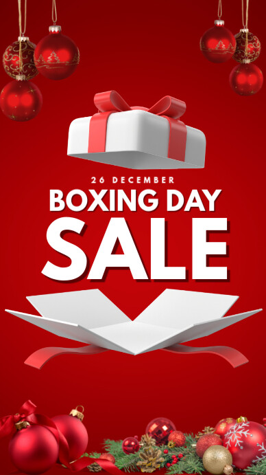 Red Boxing Day Sale Instagram Story Template | PosterMyWall