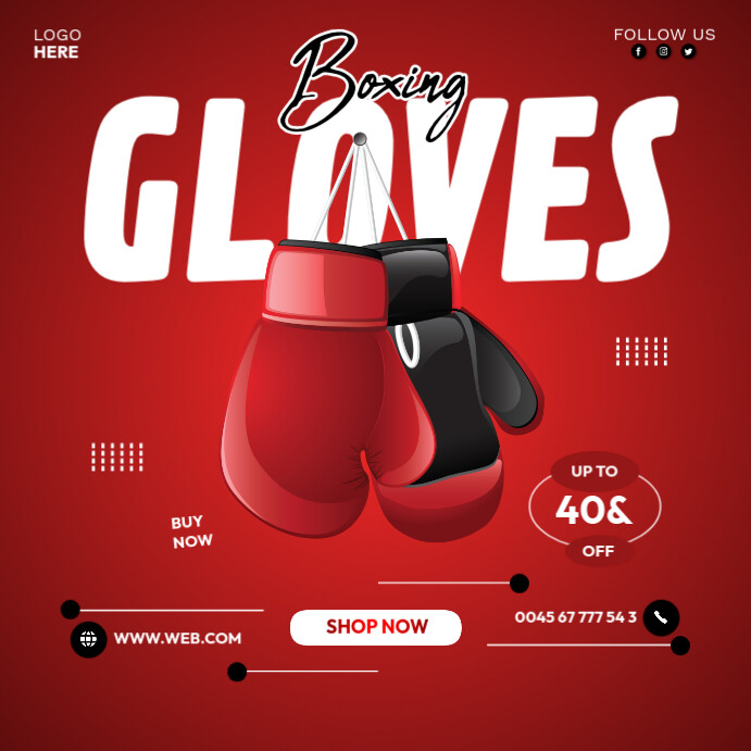 Copy of Red Boxing Gloves Instagram Post | PosterMyWall