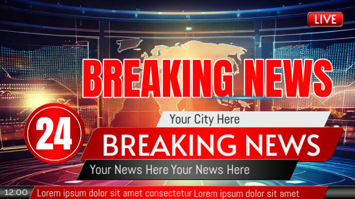 Red Breaking News Window Lower Third Template | PosterMyWall