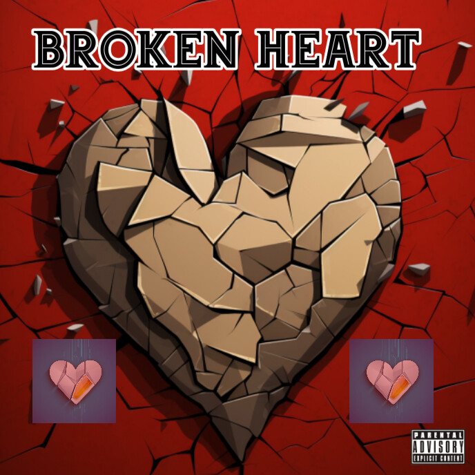 Modèle Red Broken Heart Album Cover | PosterMyWall