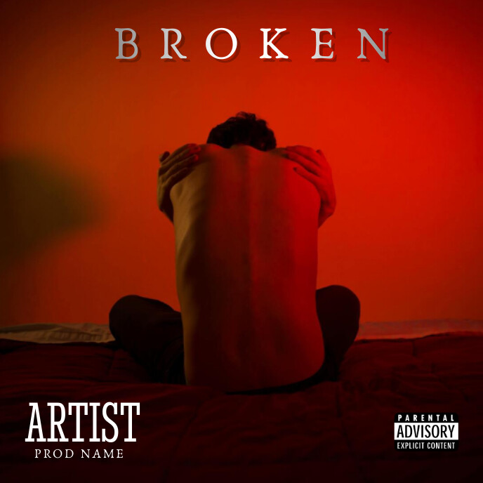 Modèle Red Broken Sad Song Album Cover Album Cover | PosterMyWall