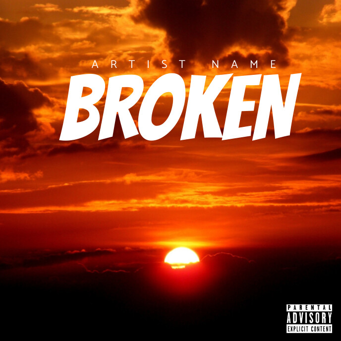 Copy of Red Broken Sad Sunset Album Cover Album Cove | PosterMyWall