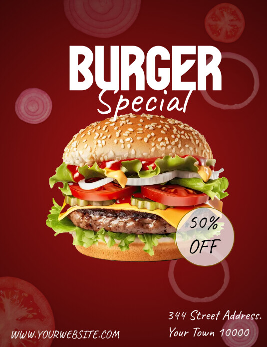 Red Burger Offer Flyer (us Letter) Template | PosterMyWall