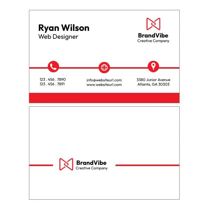 Red Business Calling Card Template | PosterMyWall