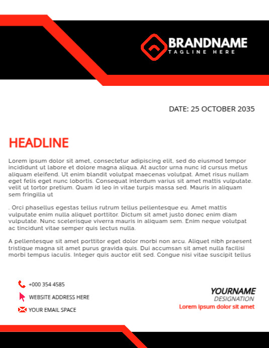 Copy of Red Business Letter | PosterMyWall