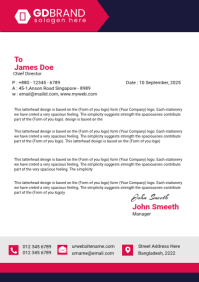 Red Business Letterhead Design Template | PosterMyWall