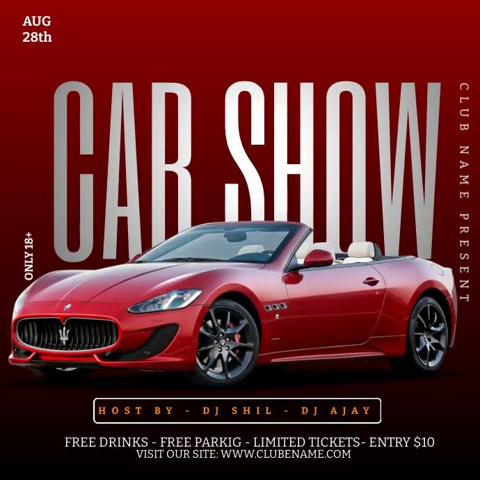 Red Car Show Template | PosterMyWall
