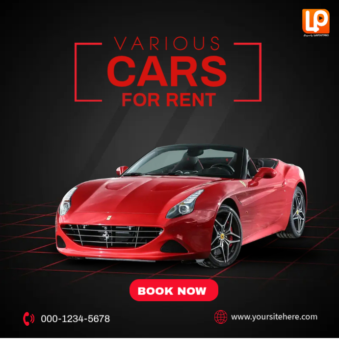 Plantilla de Red Car Square Ads | PosterMyWall