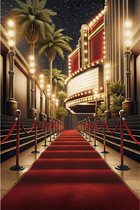 Red Carpet Hollywood Entrance Template | PosterMyWall