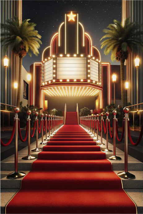 Red Carpet Hollywood Entrance Template | PosterMyWall