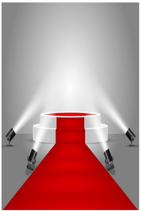 Red carpet podium with spotlight Template | PosterMyWall