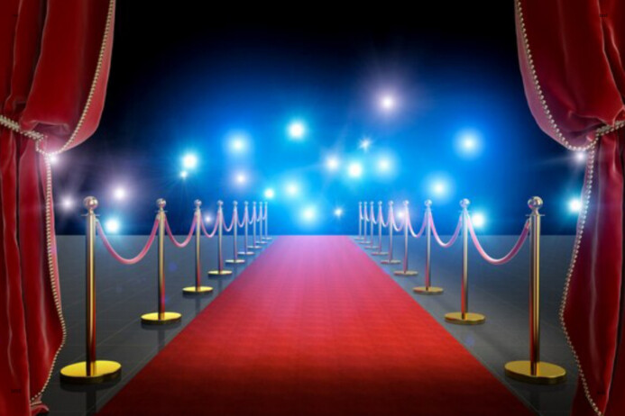 Red Carpet Spotlight Stage Template | PosterMyWall