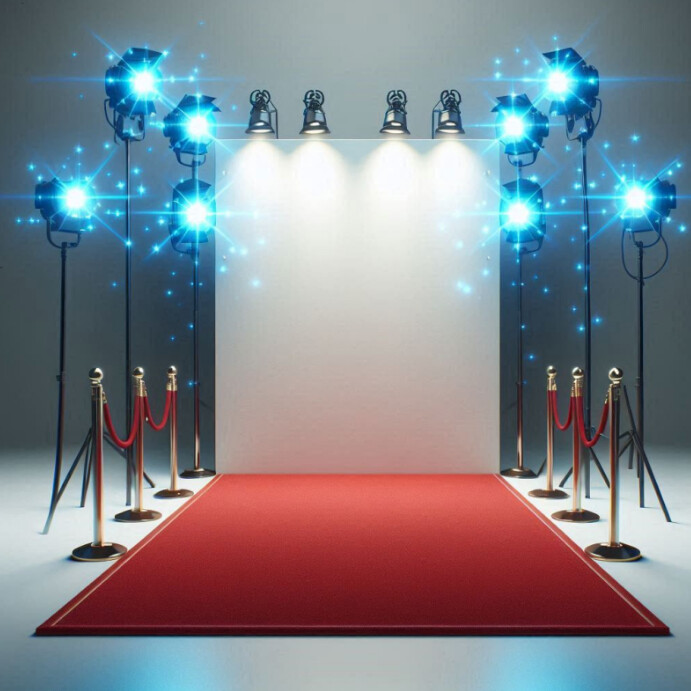 Red carpet stage spotlight blue stage went de Template | PosterMyWall