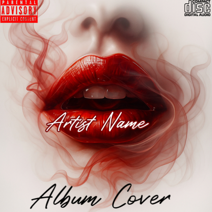Red Cd Lips Smoky Mixtape/ Album Cover Template | PosterMyWall
