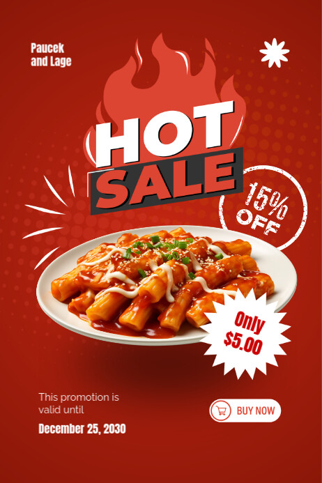 Copy of Red Ceria Hot Sale Restaurant Promotional Poster | PosterMyWall