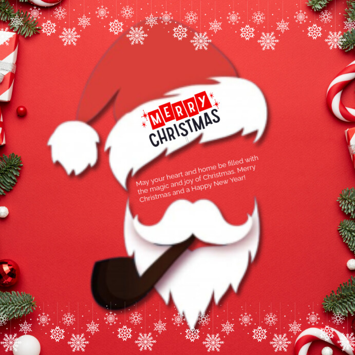 Red Ceria Merry Christmas Pos Instagram Template | PosterMyWall
