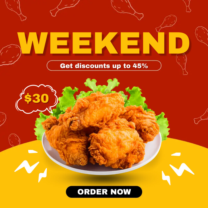 red chicken Ig post Template | PosterMyWall