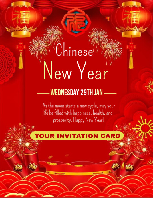 Red Chinese New Year Flyer (us Letter) Template | PosterMyWall