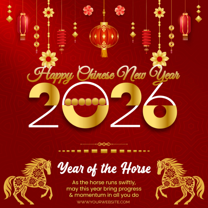 Red Chinese New Year Instagram Post Template | PosterMyWall